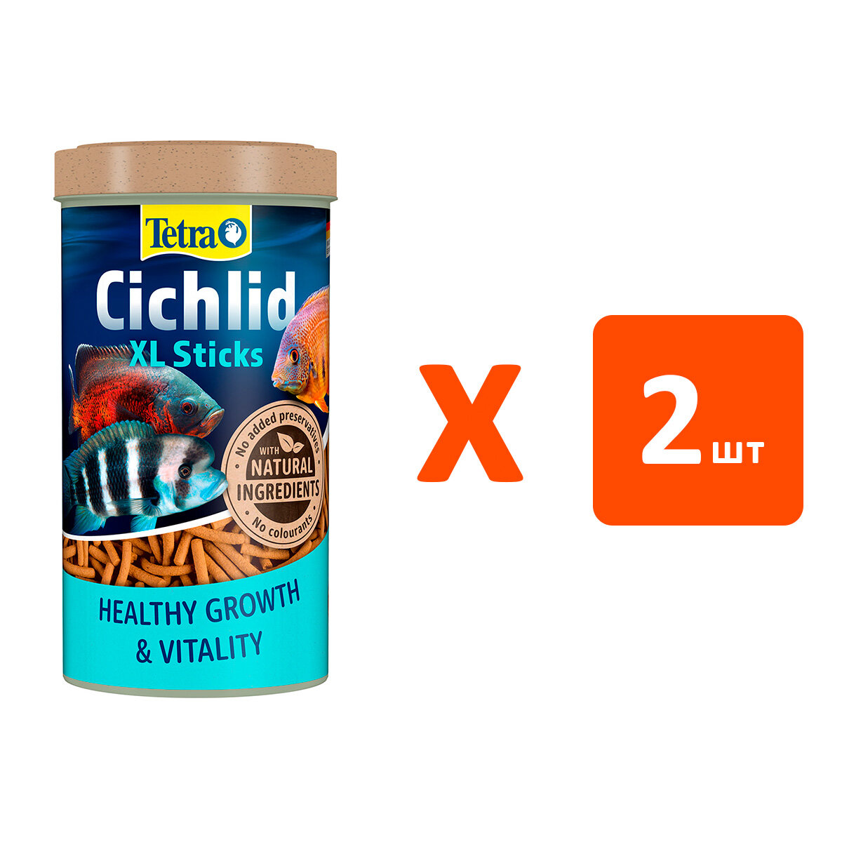 TETRA CICHLID XL STICKS корм палочки для крупных цихлид (500 мл х 2 шт)
