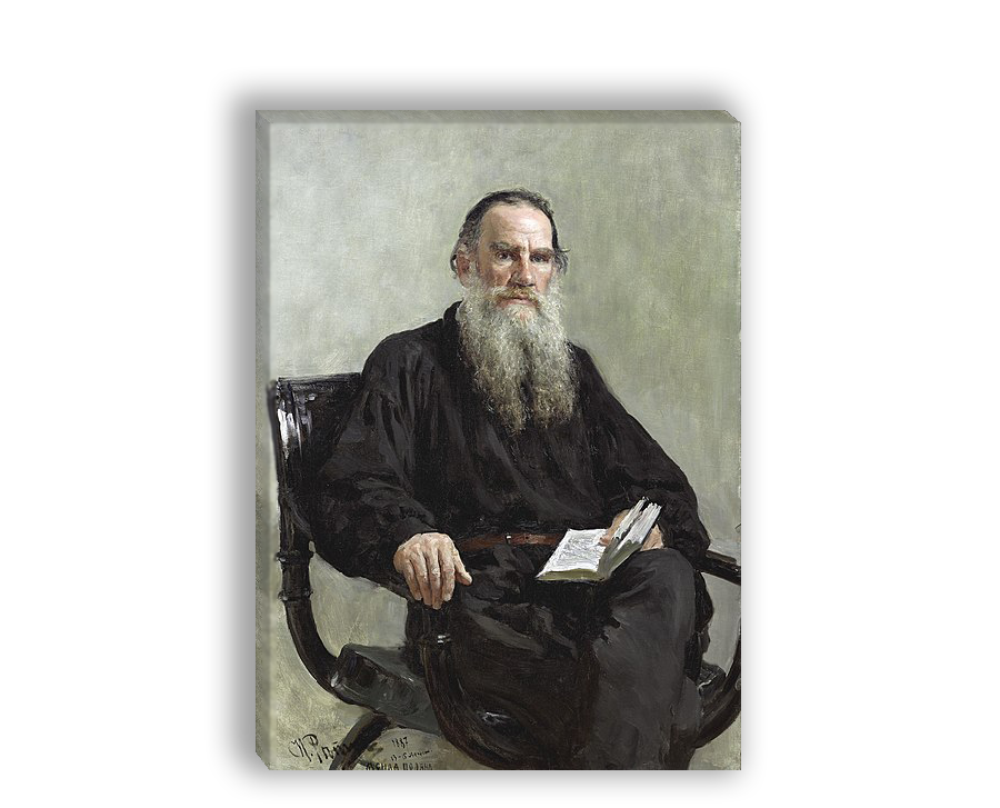 "Портрет Льва Николаевича Толстого", Репин Илья Ефимович, картина (репродукция) (30х41 см / на подрамнике)