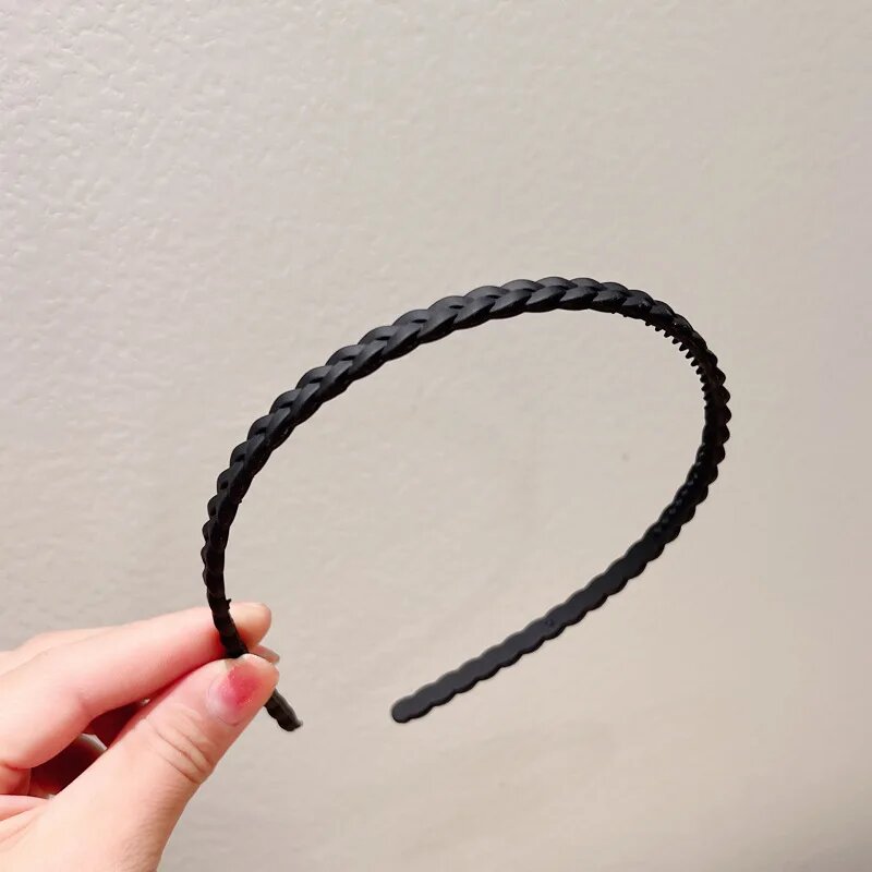 Модный матовый плетеный ободок Morandi Черный, HJ-5