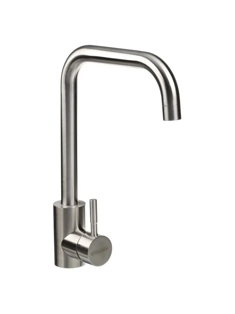 Смеситель для кухни однорычажный с высоким изливом 30 см, нержавеющая сталь