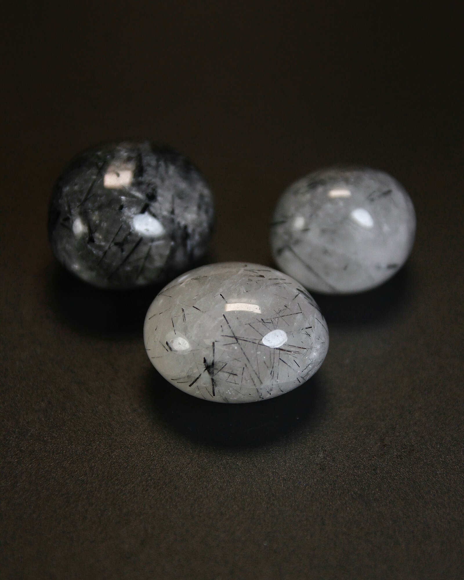 Рутиловый кварц - 2 см, натур камень, 3 шт - для творчества