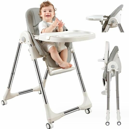 Детский стульчик для кормления Smart Baby, Elegant, темно-серый