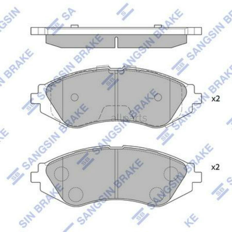 SANGSIN BRAKE SP1077(SD) Колодки тормозные DAEWOO NEXIA/LANOS R14" 00-/EVANDA 05- передние Hi-Q SEVERE DUTY