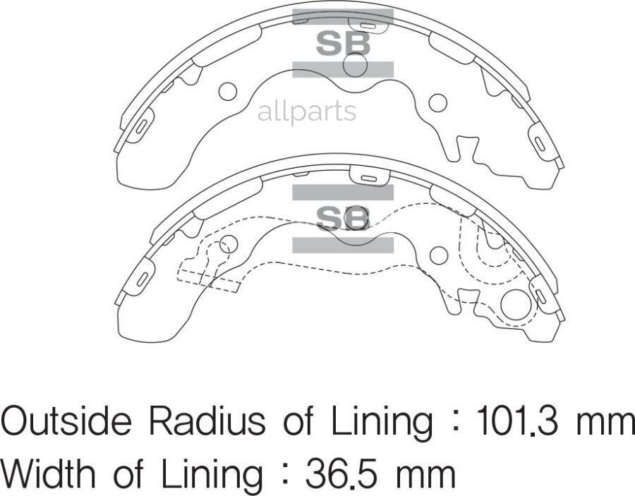 SANGSIN BRAKE SA155 SA155SNS колодки барабанные ручника!\ Kia Cerato 1.6/1.6CRDI/2.0CRDI 04>