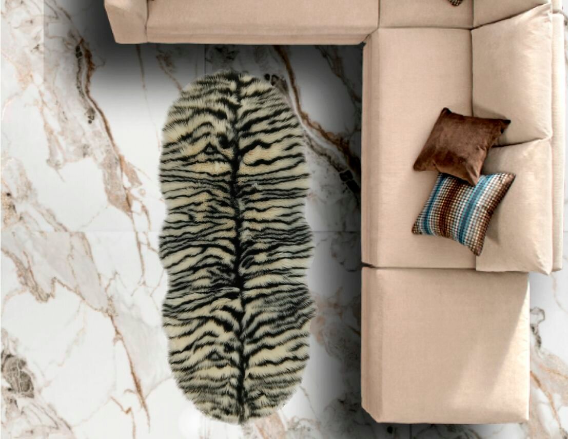 Тигр светлый 140/60 коврик в комнату на диван, кресло или диван140/60