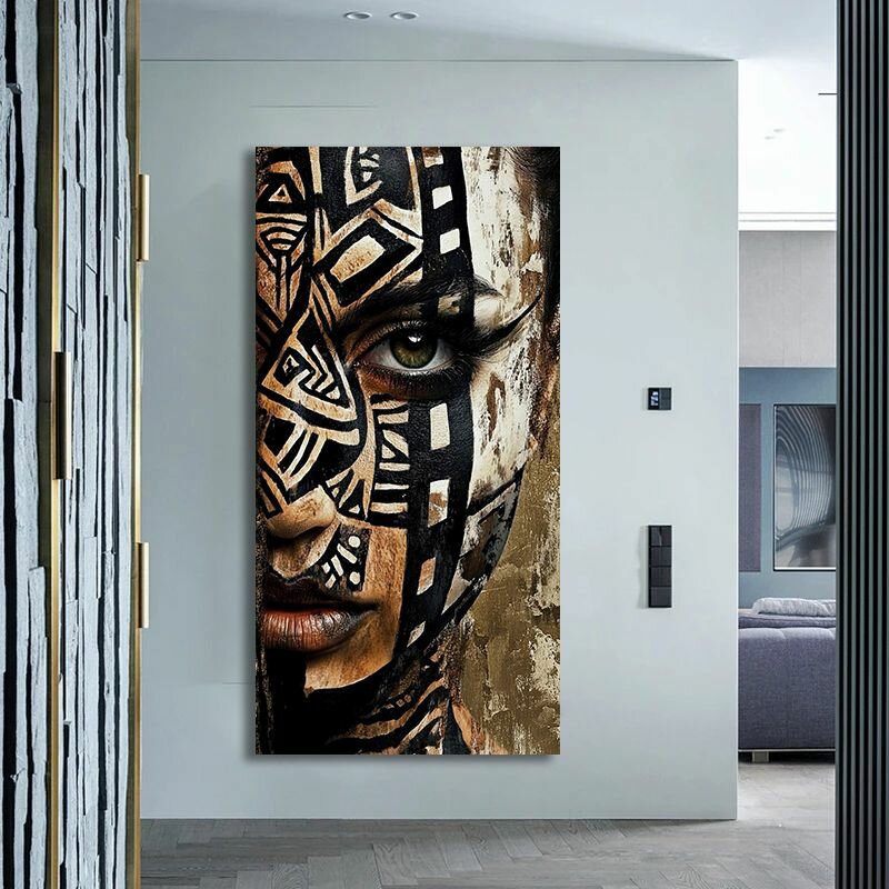 Лицо девушки / в салон красоты, картина девушка / в интерьер, 40х80 см.