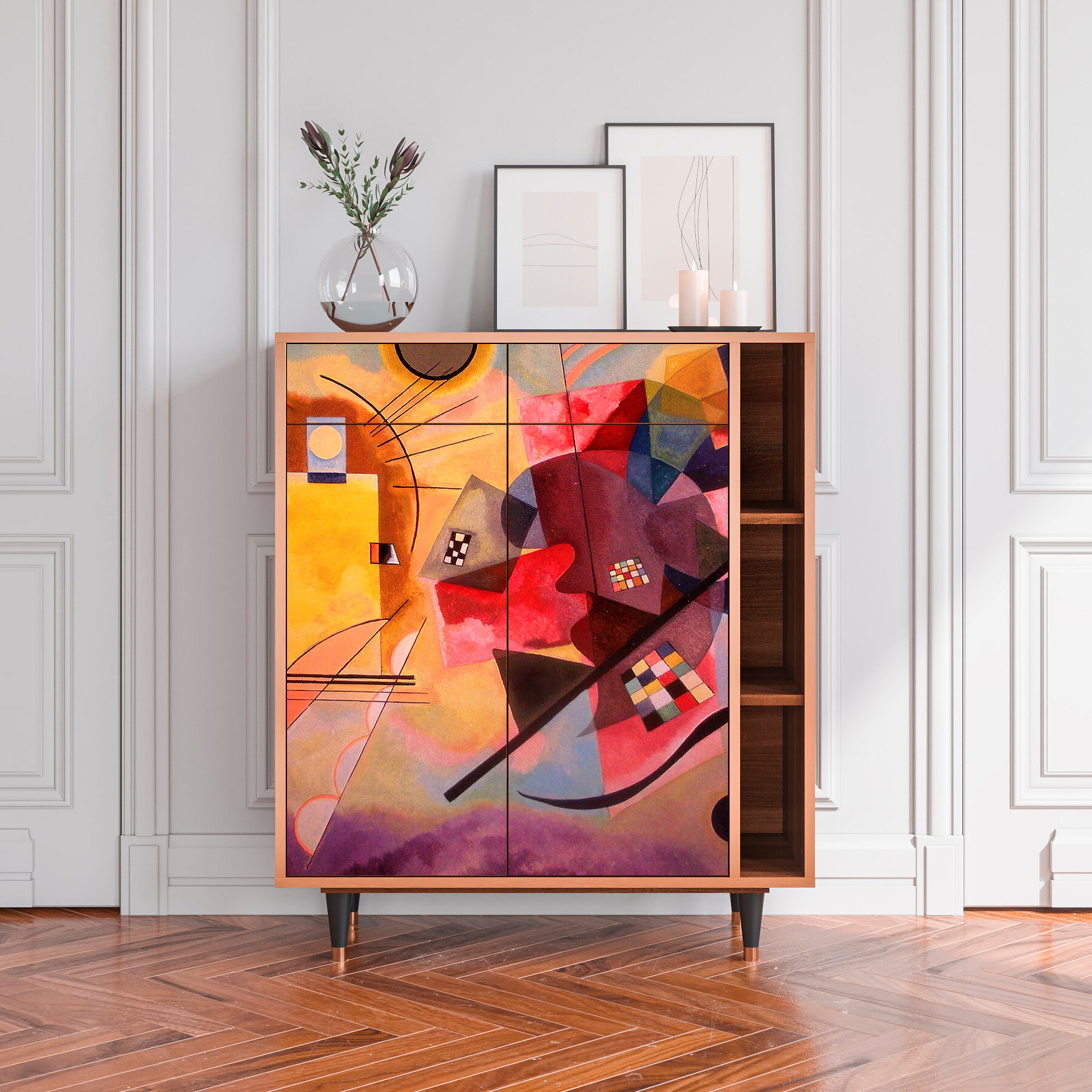 Комод - STORYZ - BS6 Modern Art by Kandinsky , Размер - 94 x 110 x 41 см, Цвет корпуса - , Орех