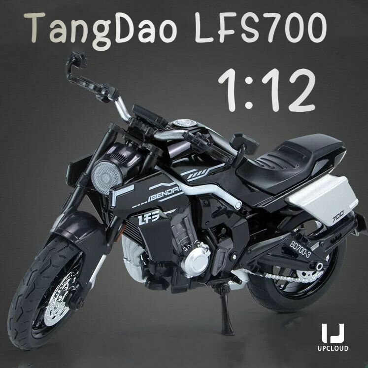 Игрушечный модель мотоцикла / 1:12 TangDao LFS720-черное/Система освещения + звука + амортизации