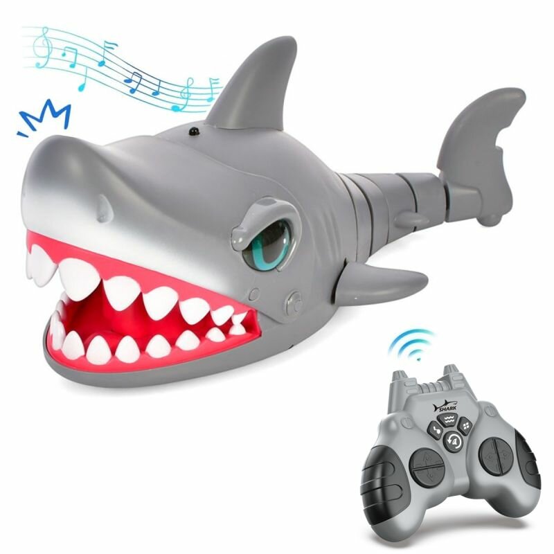 Роботы - животные CS Toys Свирепая игрушечная акула на пульте управления (36 см, акб) - CS-YS06