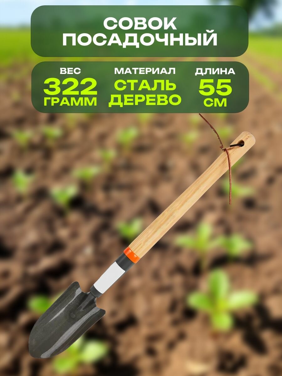 Совок садовый, 55 см, сталь: для посадки и пересадки растений в домашних условиях, на садовом участке