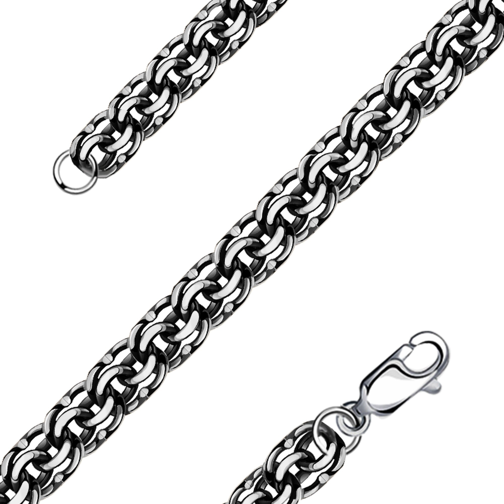 Цепь серебро, 925 проба, чернение