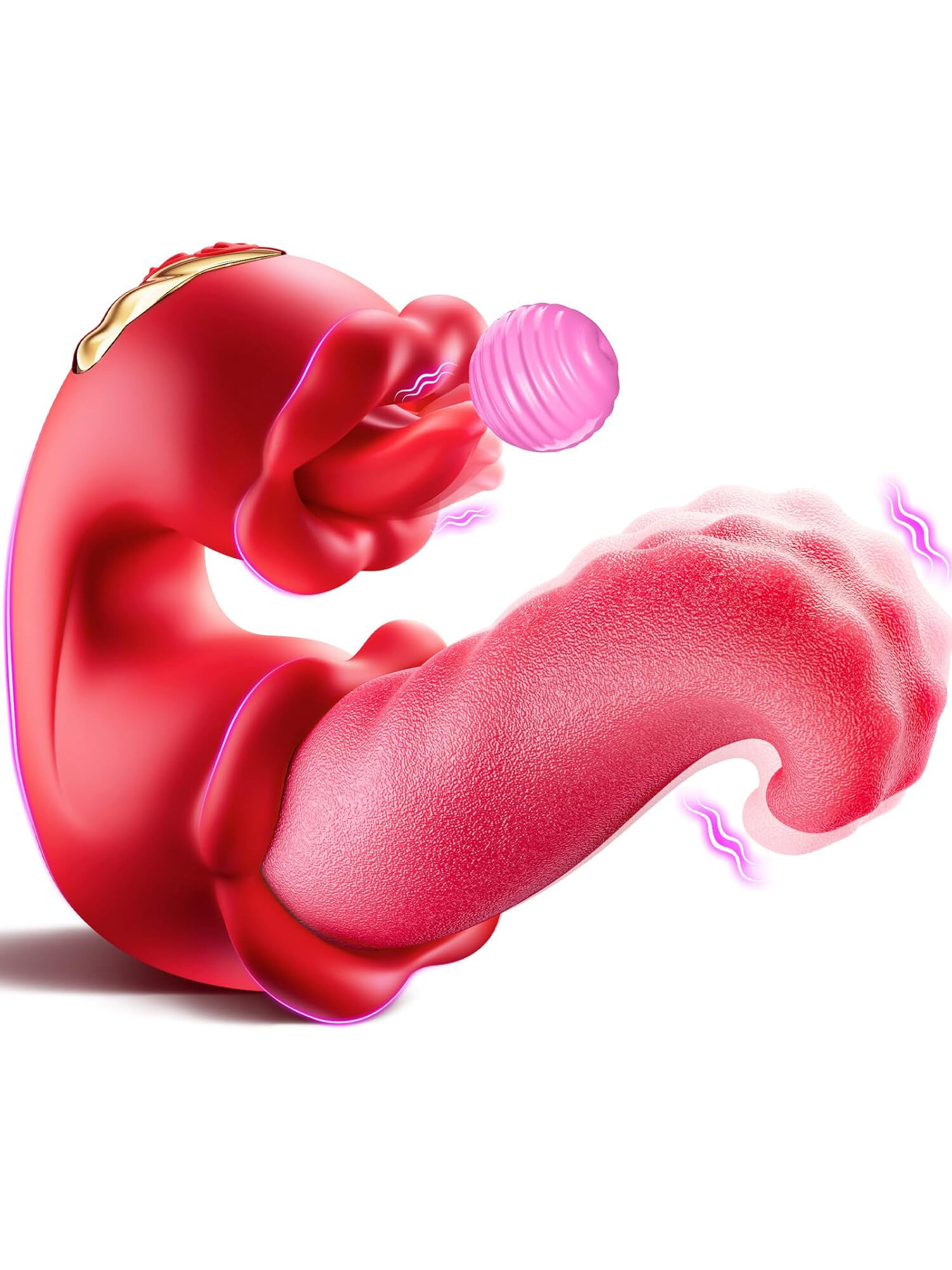 HOTJIJI Вибратор для женщин, цвет: красный, 14.7 см