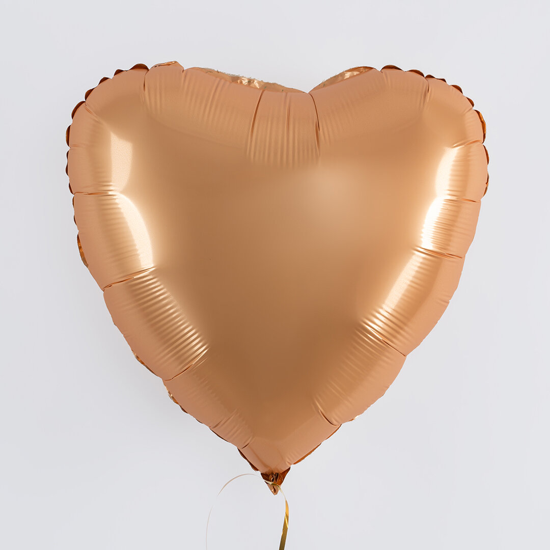 Воздушный шар Grabo 18', 46 см, сердце, персик, сатин