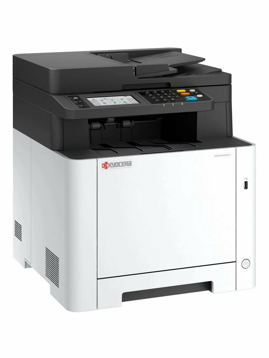 МФУ лазерный Kyocera ECOSYS MA2600cfx (цветной, А4, принтер/сканер/копир/факс, 1200dpi, 26ppm, 1Gb, ADF50, Duplex, Lan, USB) (110C0F3NL0)