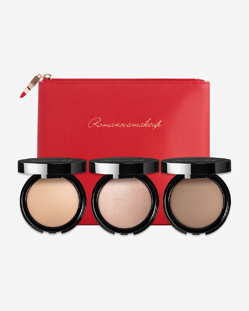 Romanovamakeup пудра, скульптор, хайлайтер, косметичка SEXY FACE MEDIUM