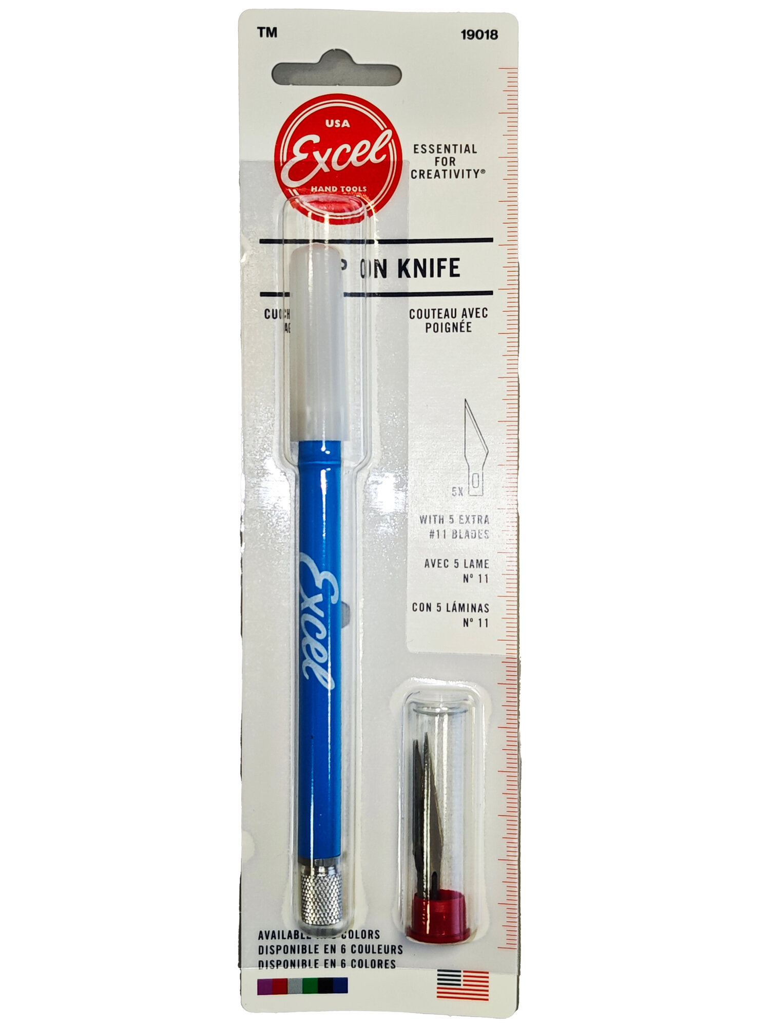 Нож модельный №1 с комплектом лезвий №11, голубой, Excel