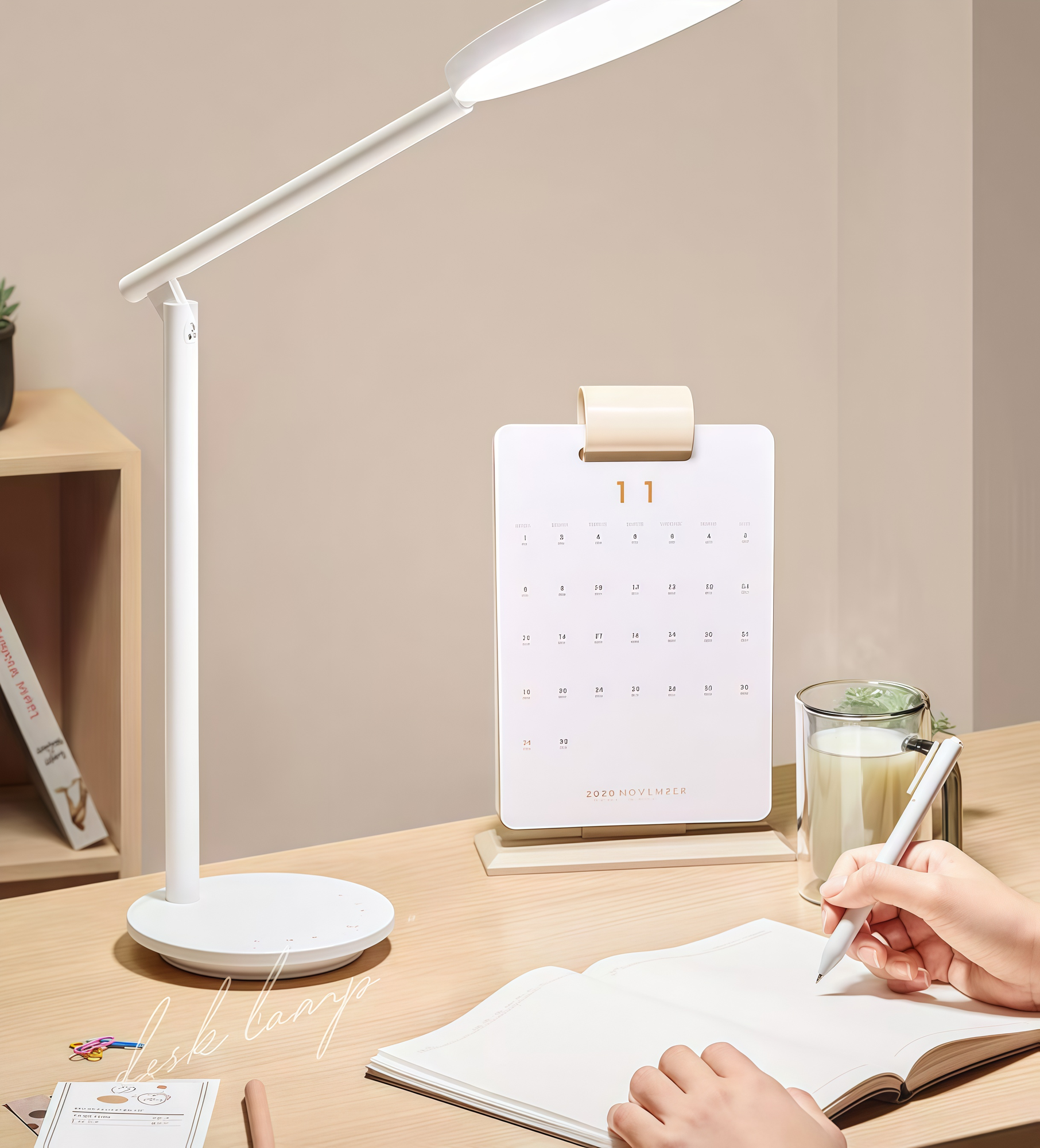 Лампа настольная Nova Home Textile, сенсорное управление, LED, бежевая, с абажуром