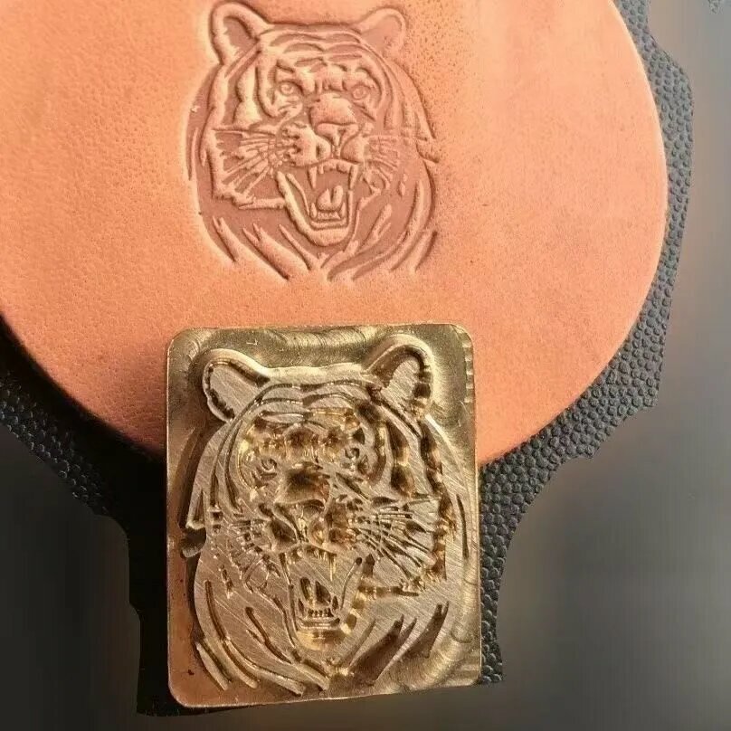 Латунное клише для тиснения кожи / Голова тигра，（Рекомендуемые качественные продукты）