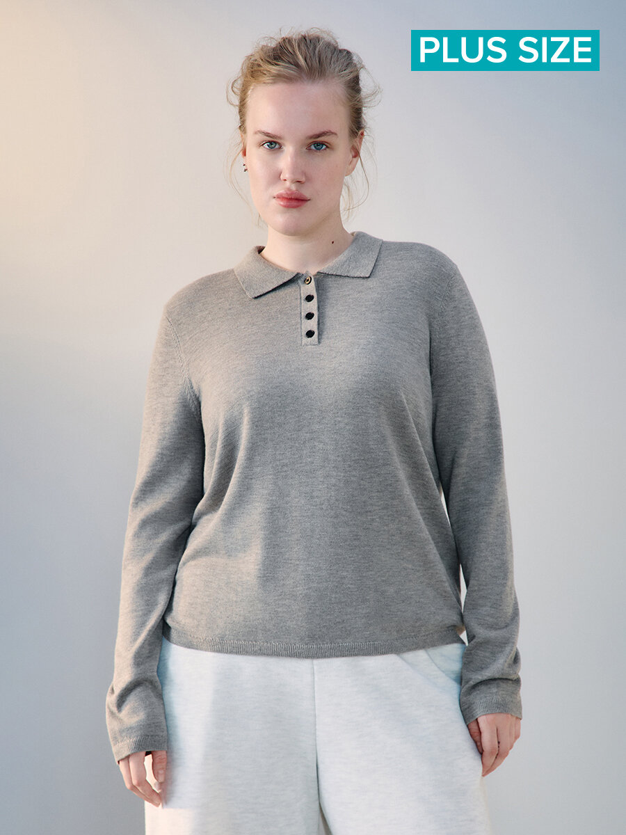 Джемпер Befree Plus Size, размер XL, серо-бежевый — фото 1