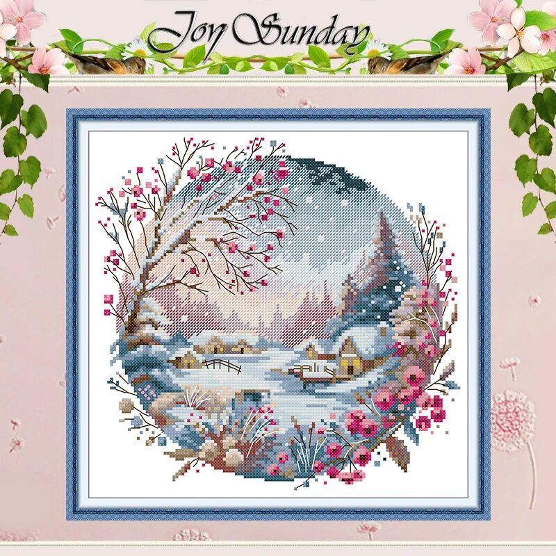 Набор для вышивки крестом Joy Sunday Тихие зимние узоры 14CT blank canvas