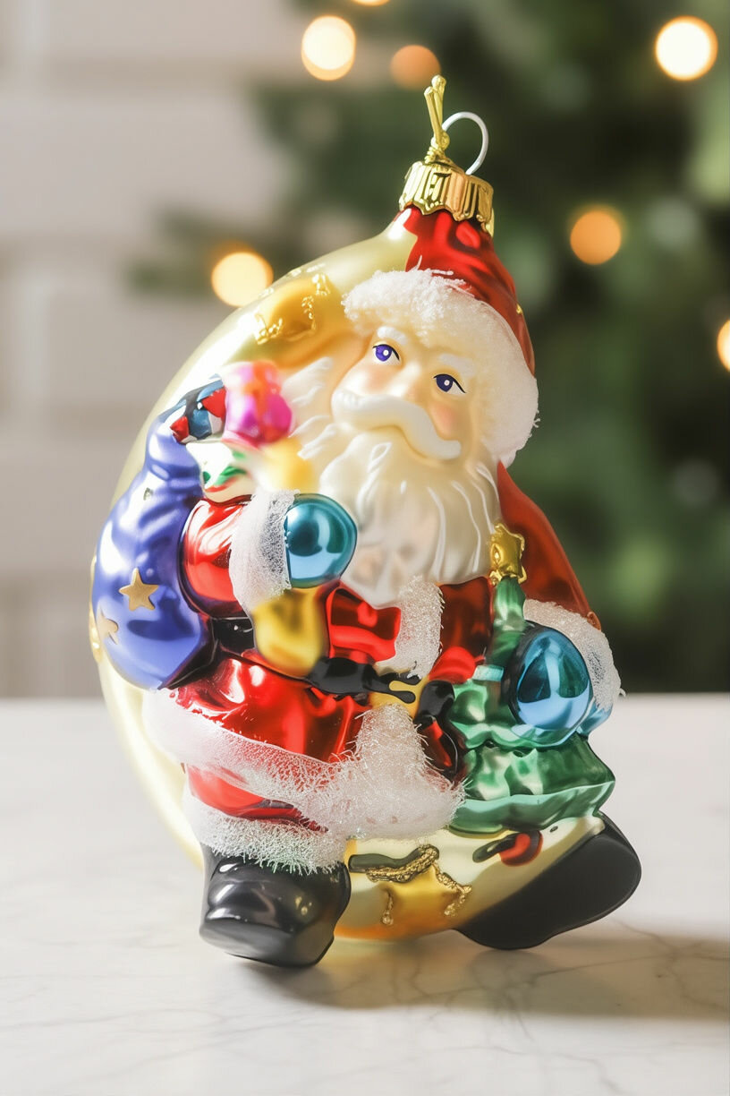 Ёлочная игрушка довольный морозко, стекло, 14 см, Winter Deco 4060457-wd