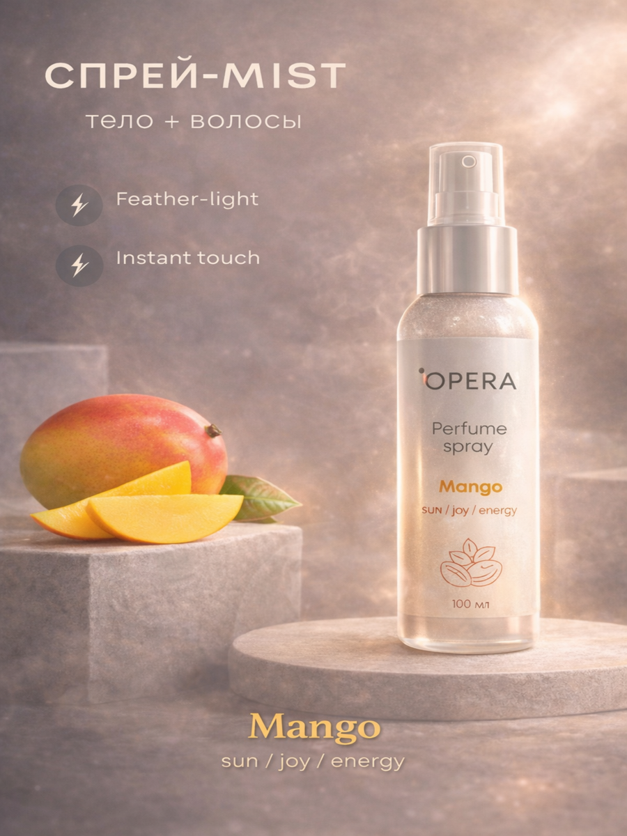 Спрей-мист для тела и волос парфюмированный OPERA, Mango, 100 мл