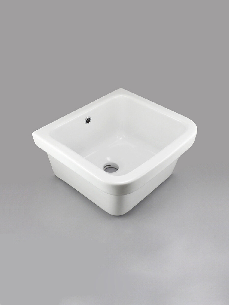 Раковина хозяйственная HATRIA SPECIALS YN0201, встраиваемая , с сифоном YXZ801, 38х42 см, белая глянцевая