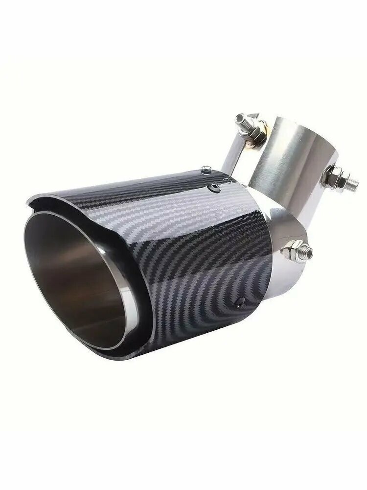 QMTI Глушитель, диаметр 60 мм, длина 220 мм арт. Регулируемый угол наклона хвостовой части автомобиля Серебро