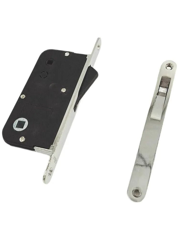 Защелка дверная межкомнатная магнитная под ручку и завертку, SILLUR L 2090 MAG N хром (под фиксатор) сантехническая