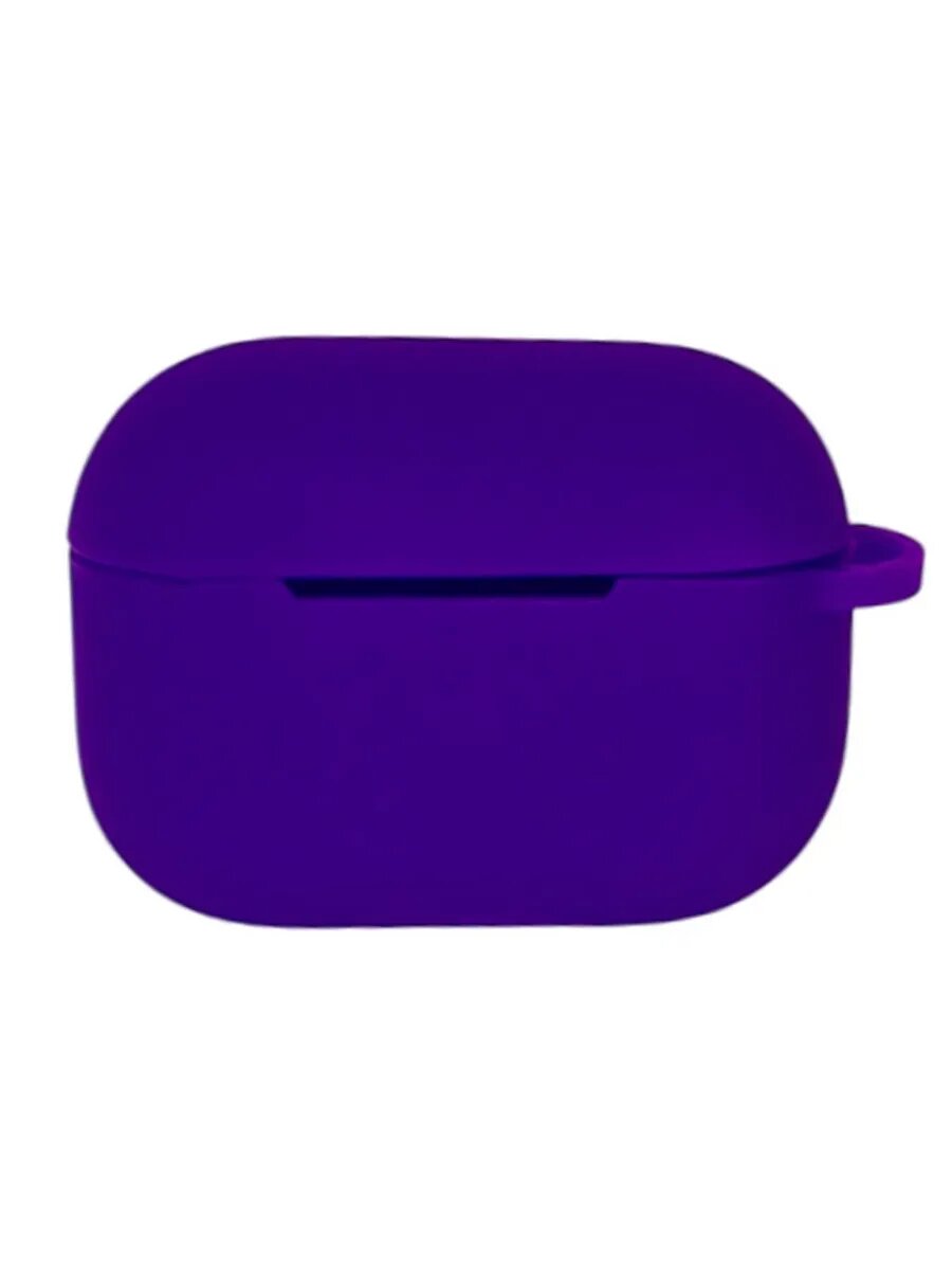 Чехол для Airpods Pro Silicone case, с карабином, Soft-touch, фиолетовый