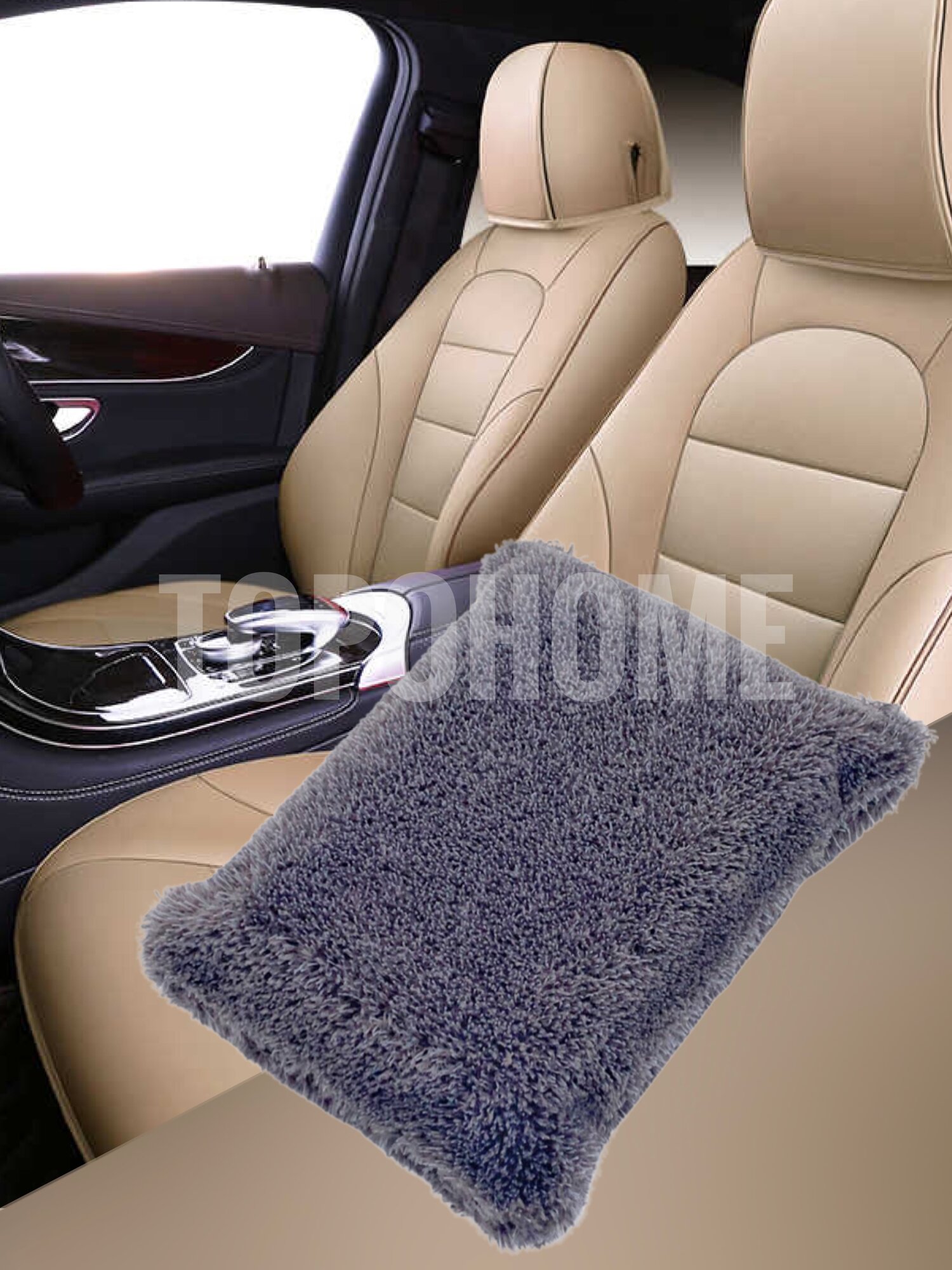 Губка-микрофибра для очистки кожи в автомобиля Car Cleaning Sponge 8x14