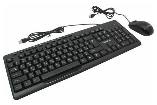 Комплект клавиатура + мышь Gigabyte , проводные GK-KM6300 RU (USB, 1.5м), 1000dpi, (20) (551179)