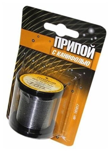 Припой векта ПОС-61 с канифолью 1 мм катушка 100 г в блистере (191017)