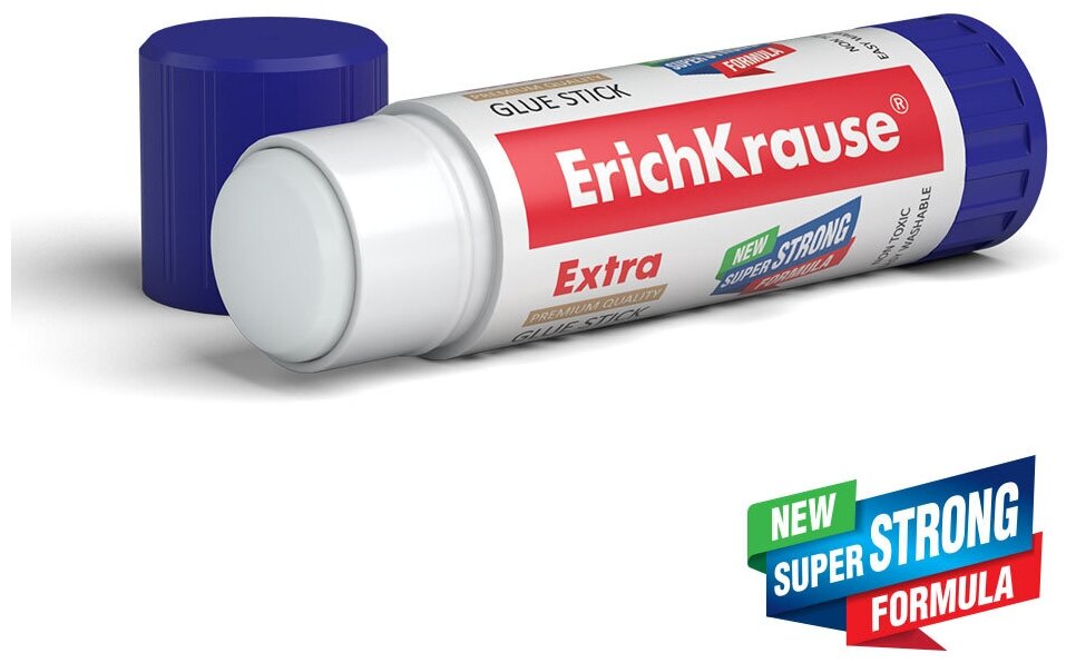 Клей-карандаш ErichKrause "Extra", на PVP-основе, экономичный расход, 36г, 4шт