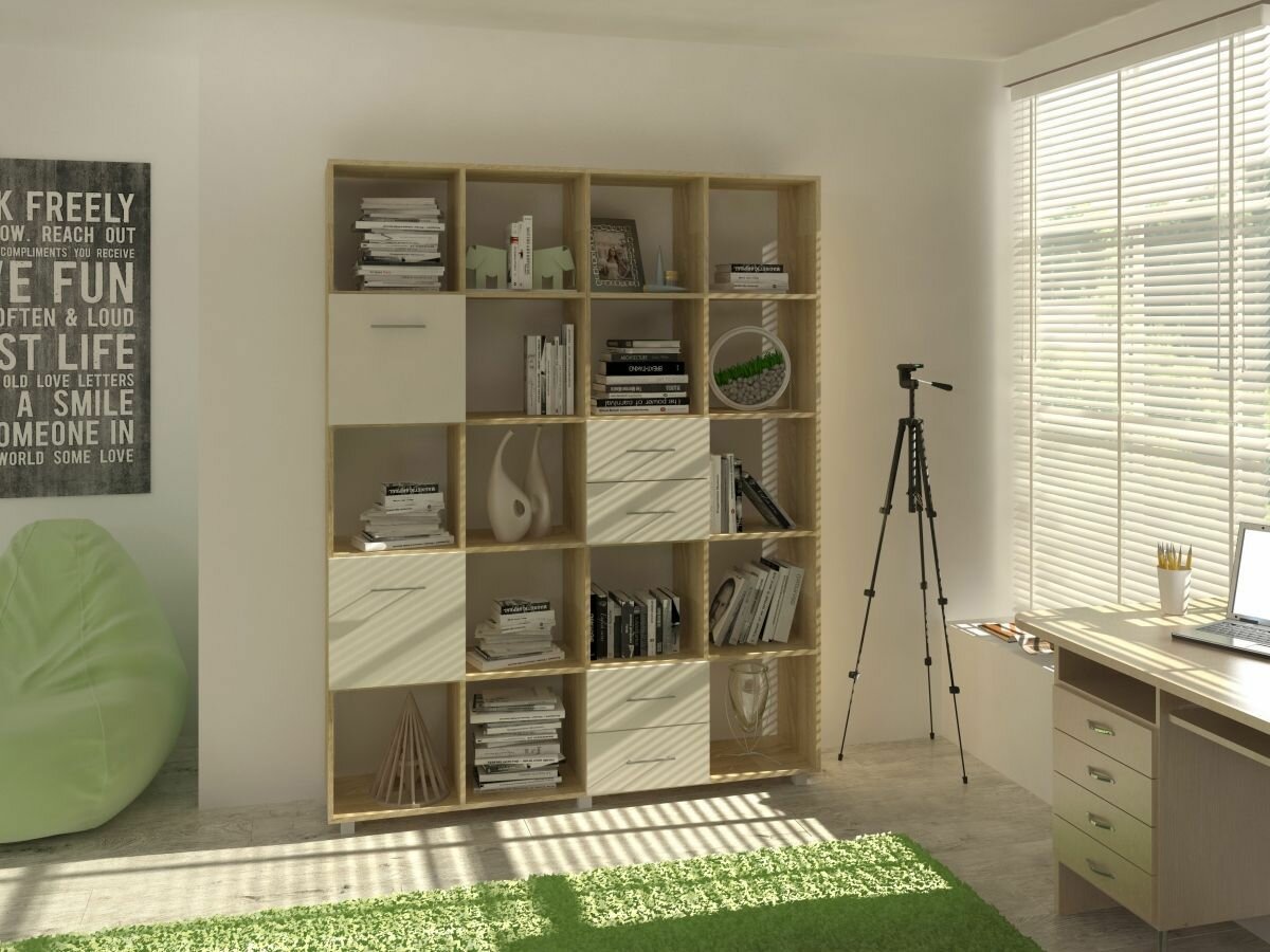 Стеллаж Рекорд-4.1 для книг 160*209.6*35.6