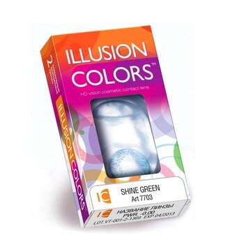 ILLUSION цветные линзы Colors Shine (2 линзы) 8.6 -6 green (зеленый)
