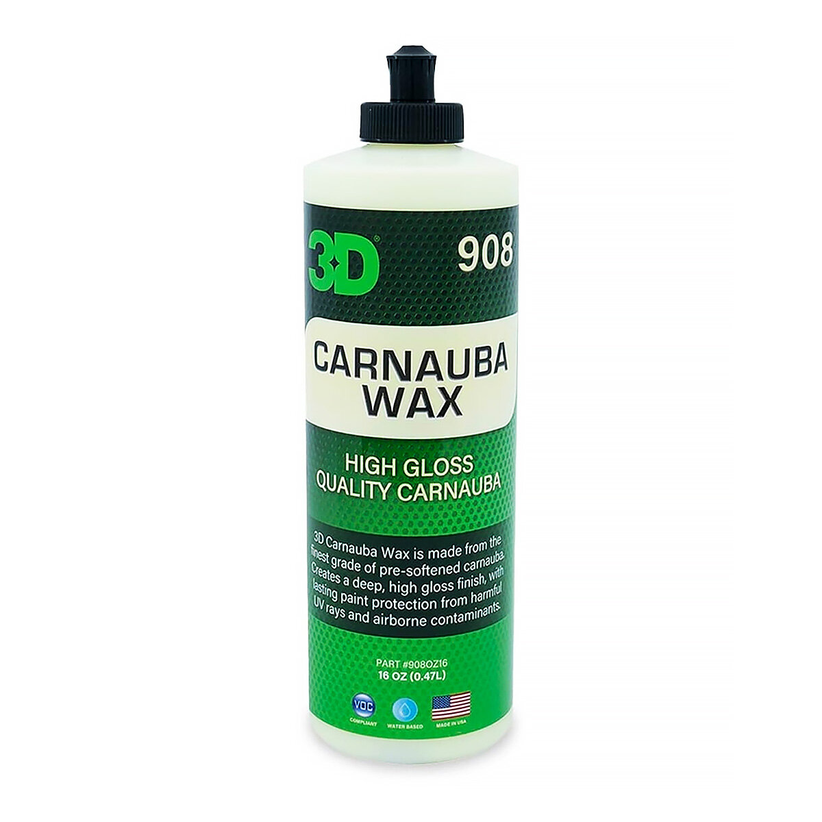 Воск с карнаубой 908 CARNAUBA WAX 3D (473мл)
