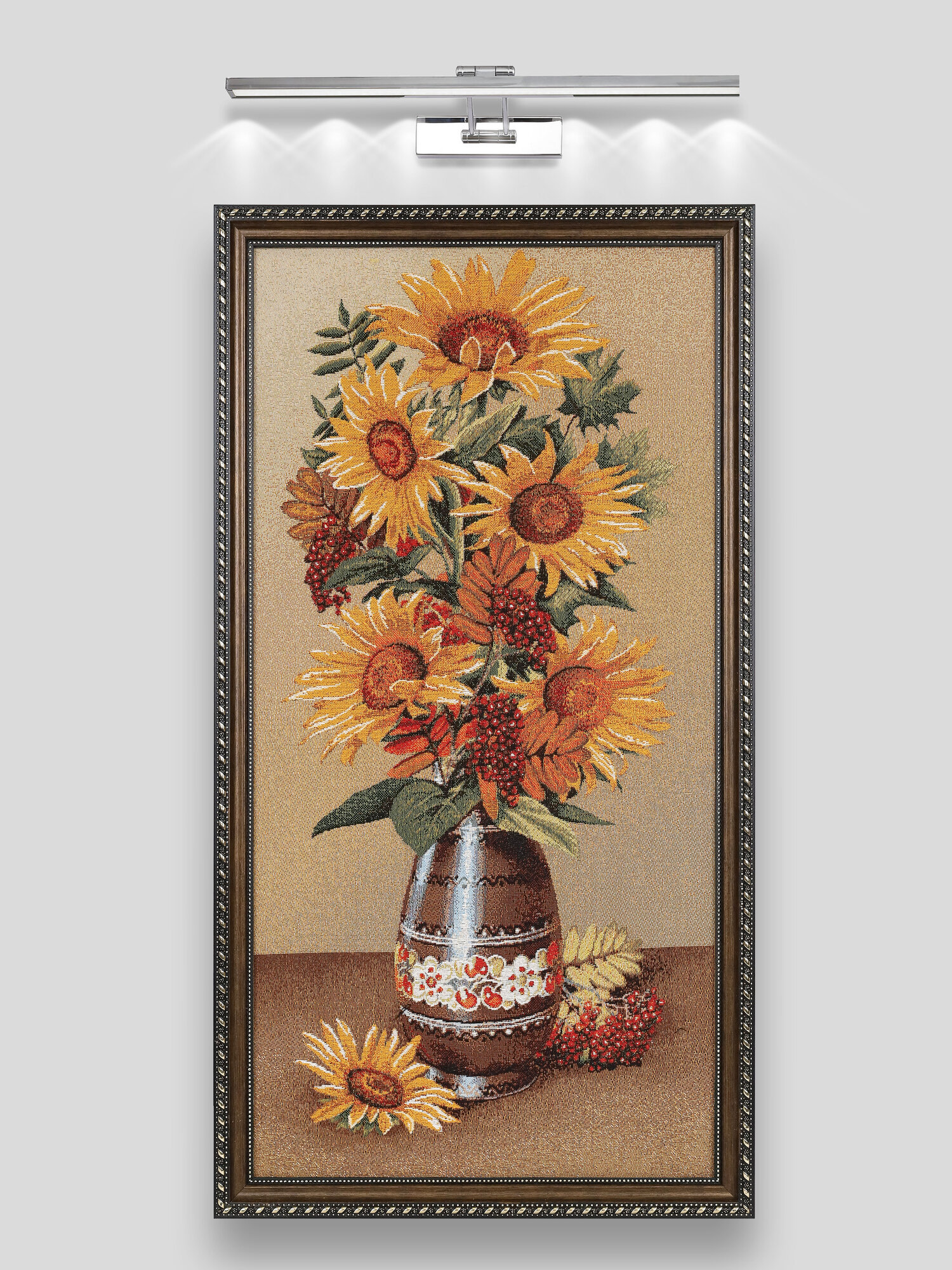 Картина интерьерная Магазин гобеленов "Букет подсолнухи" 38*72 см гобелен