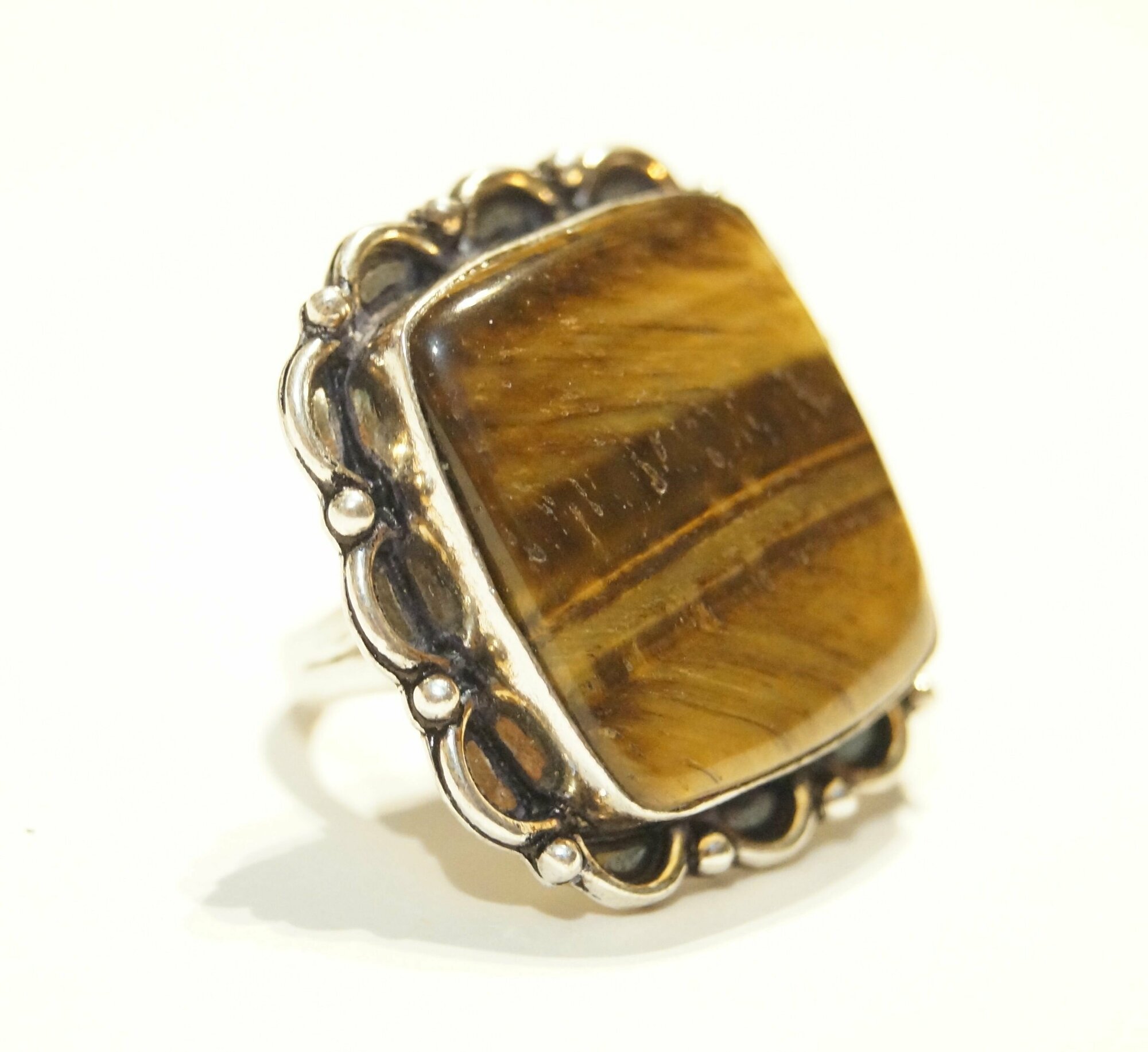 Кольцо, тигровый глаз