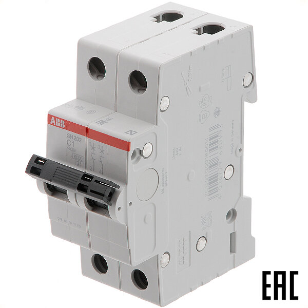 Автоматический выключатель SH202 C1А/2п/ 6,0кА на Din-рейку 2CDS212001R0014 C1 (АВВ)
