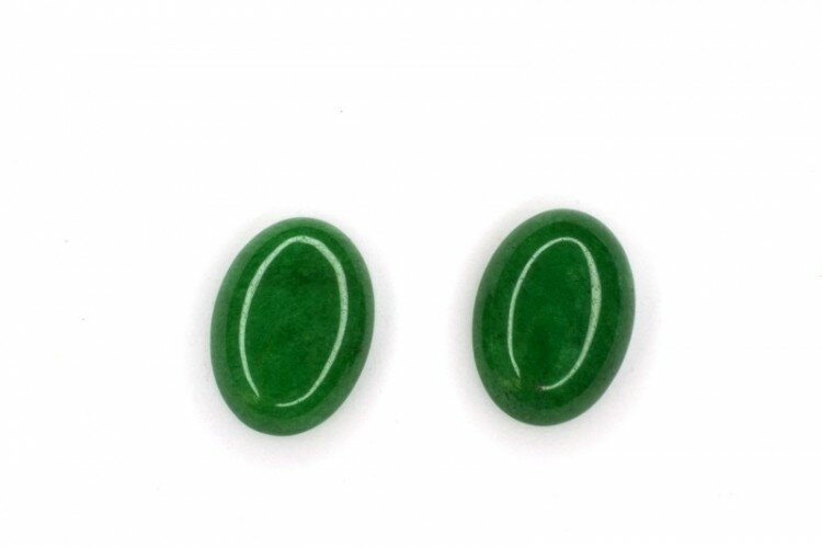 Кабошон овальный 18х13мм, Нефрит синтетический, оттенок зеленый, 2010-011, 1шт