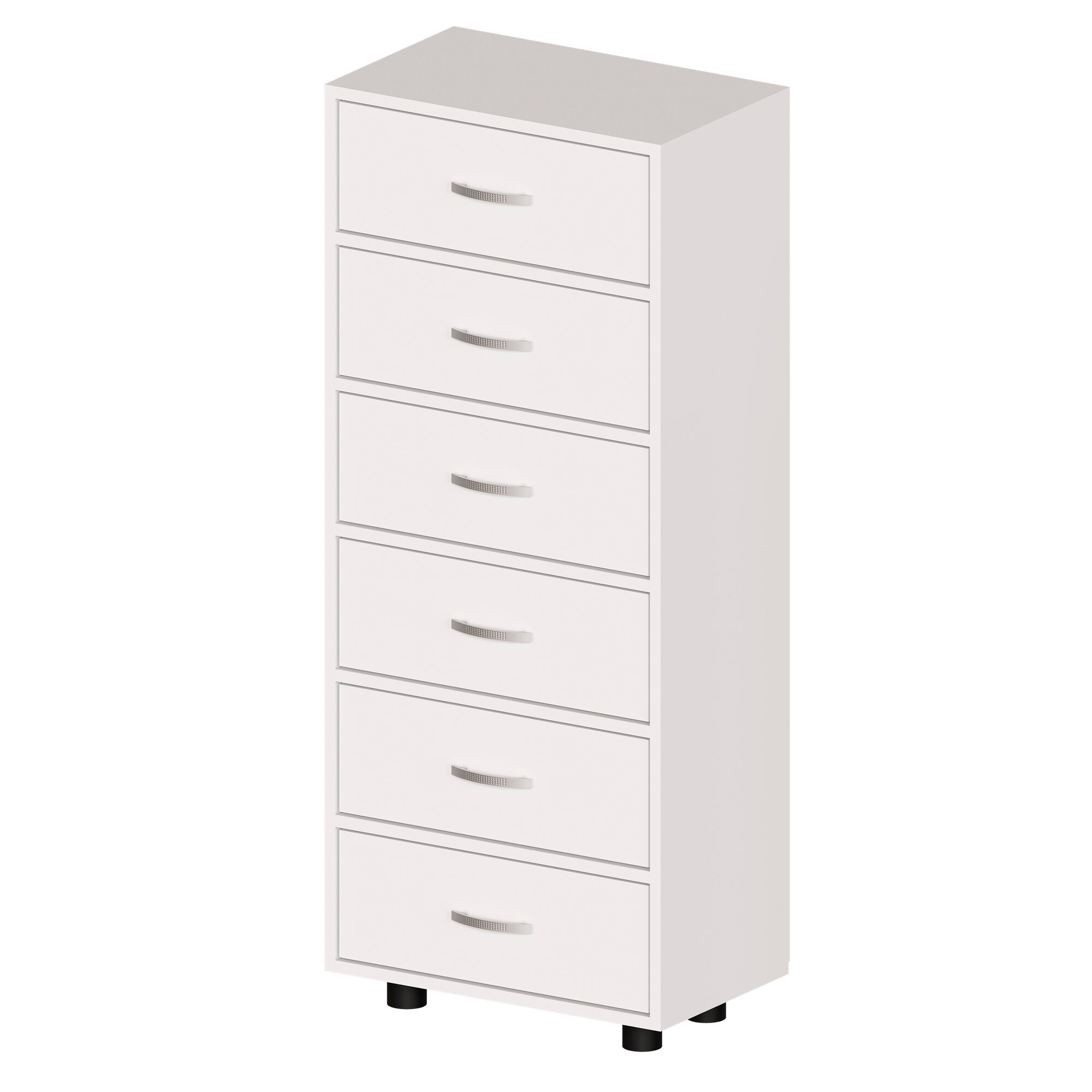 Комод СитиМебель-9 Ширина 50 см, Глубина 30 см, Высота 122 см, цвет: белый