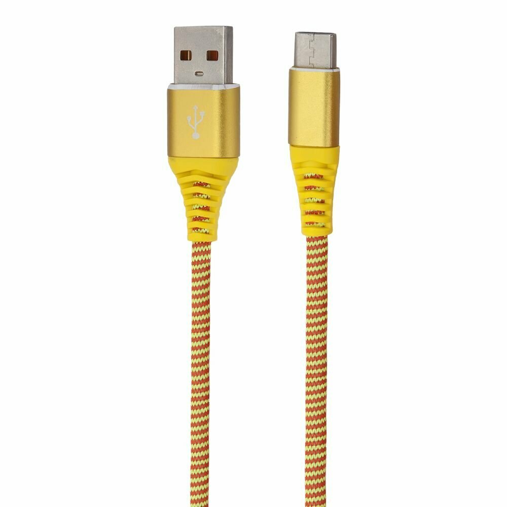 USB кабель "LP" Type-C "Носки" (желтый/блистер)