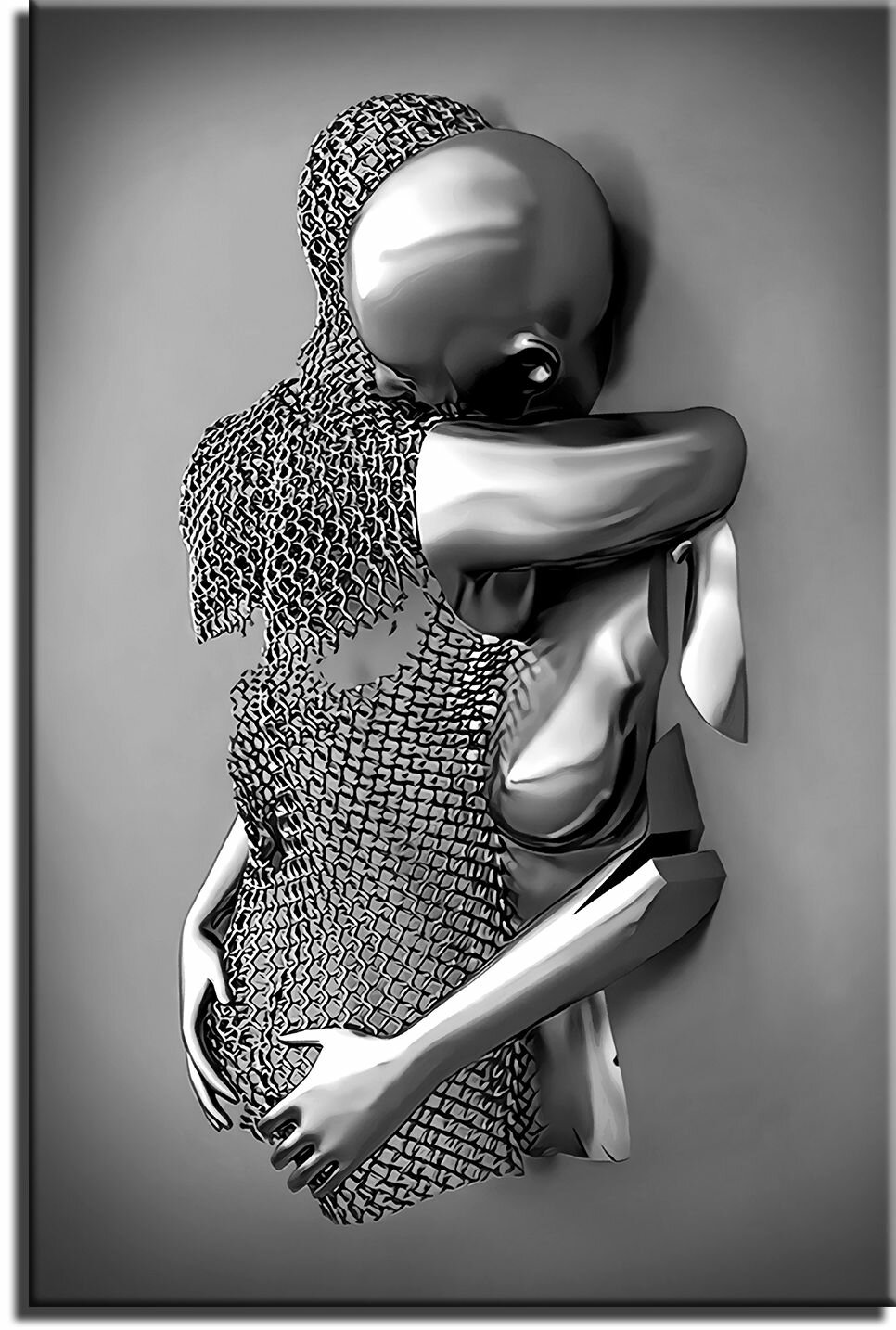 Интерьерная картина "Романтические объятия" 50х30 см