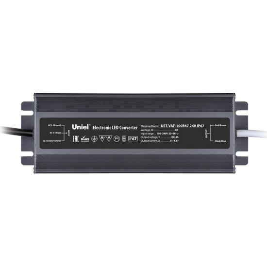 Блок питания ультратонкий Uniel UET-VAF-100B67 24V IP67