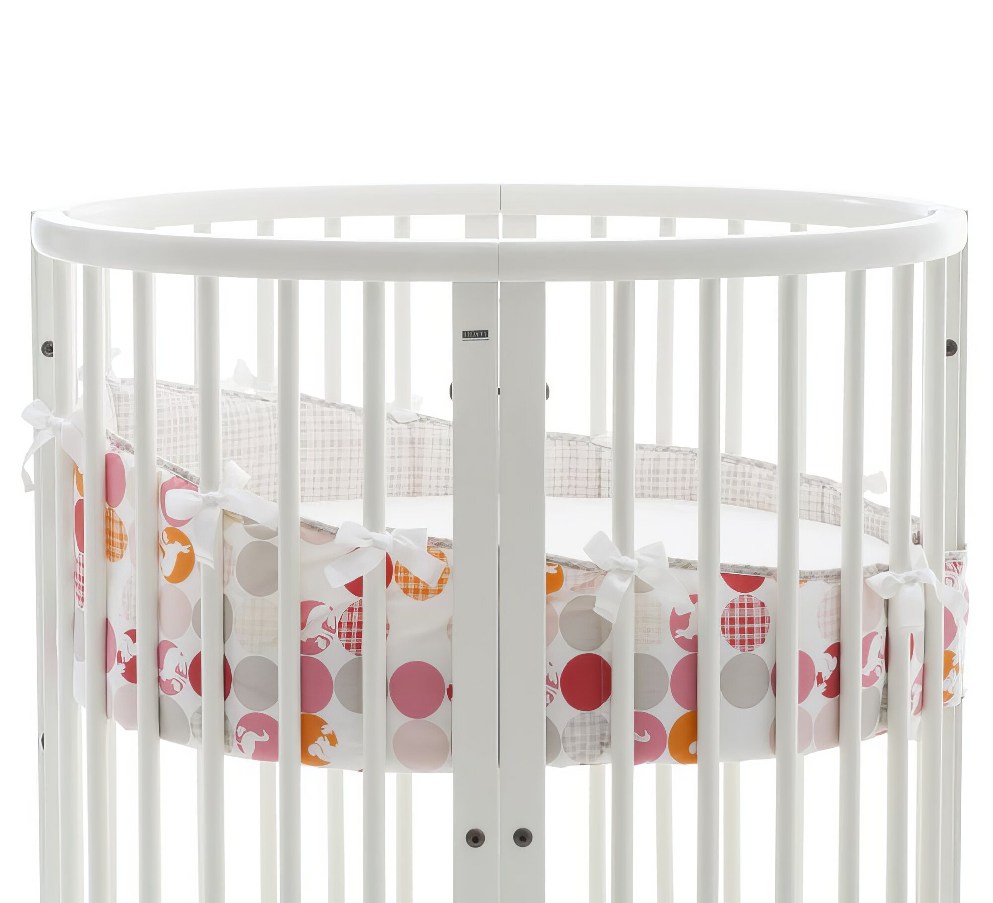 Защитный бампер для кроватки (люльки) Stokke Sleepi Mini, розовые круги