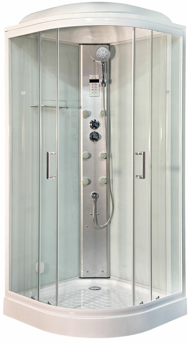 Душевая кабина Royal Bath RB 100HKST-WT (белое/прозрачное) стекло 6мм с хамамом 100*100*217