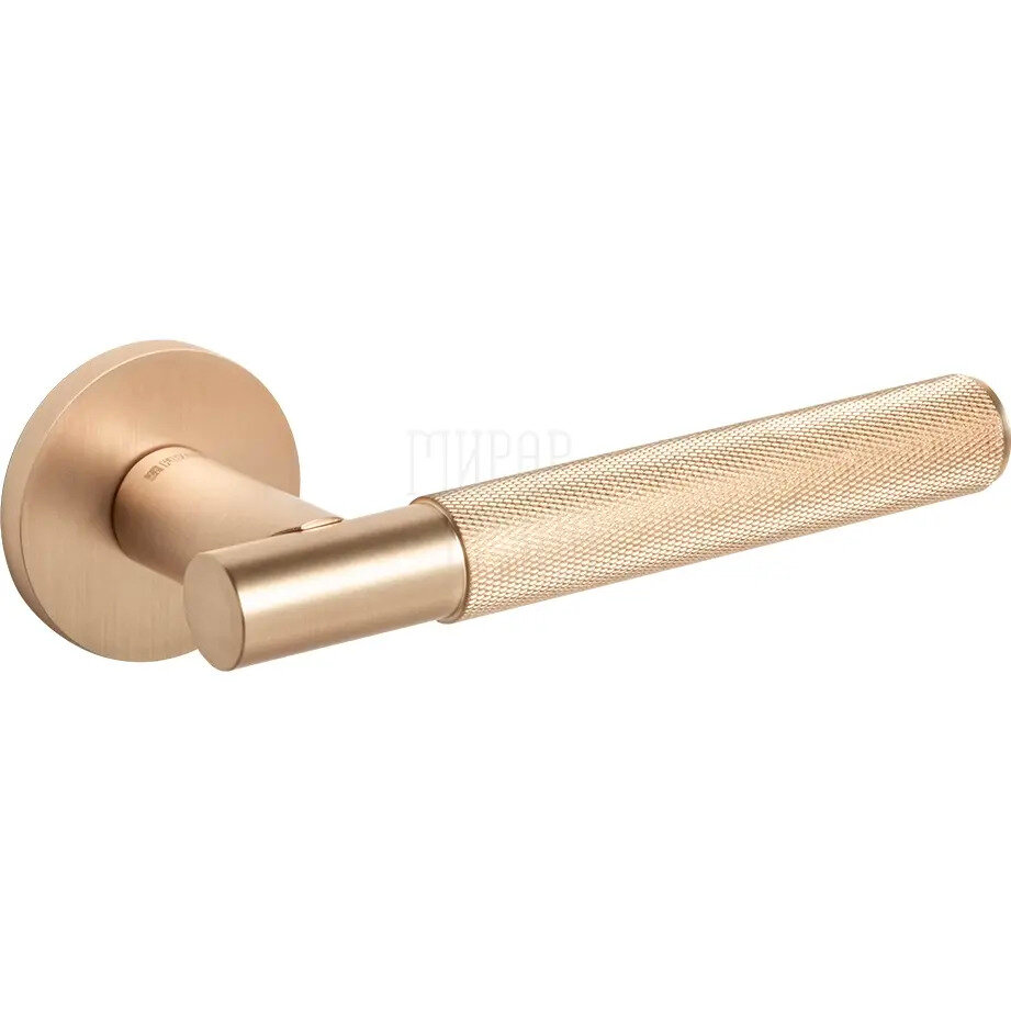Дверная ручка на круглой розетке Fuaro (Фуаро) "ABRASIVE" K. SLR52 сатинированное золото