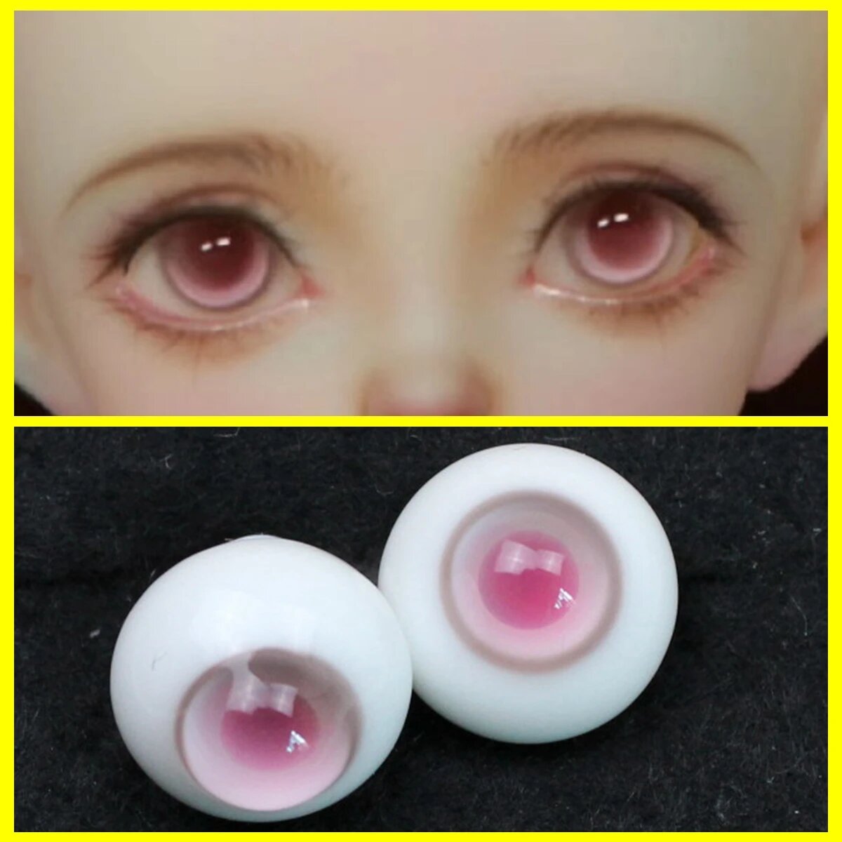 Пара стеклянных глаз для кукол QUYAYQ 6-24 мм 12MM iris 6mm