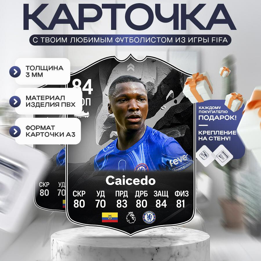Карточка фифа с футболистом Caicedo 84 A3